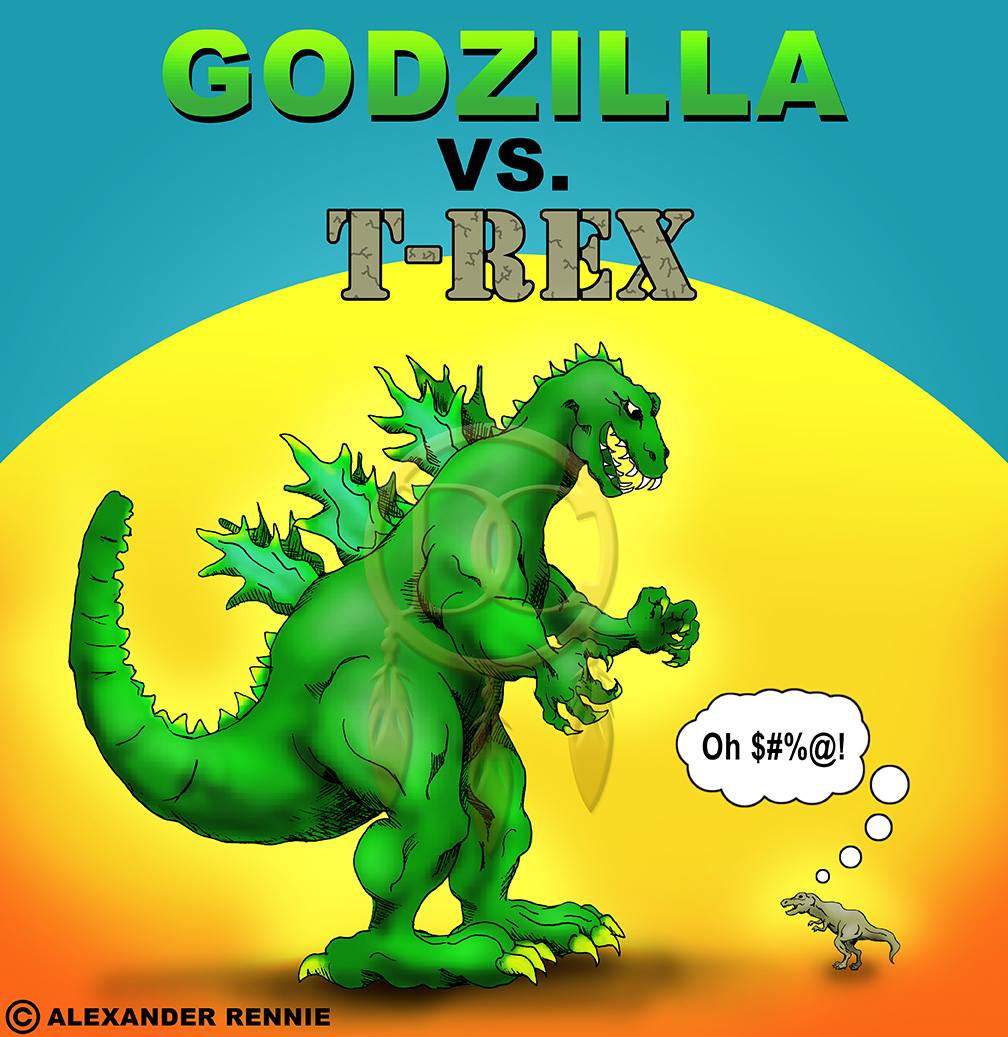 Godzilla vs T-Rex – Dream Catcher Creative Media